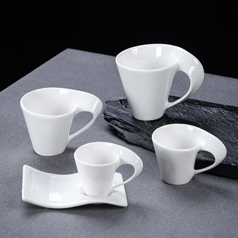 Porcelain Coffee Cup with Saucer – Modern Gift Set for Stylish Coffee ...